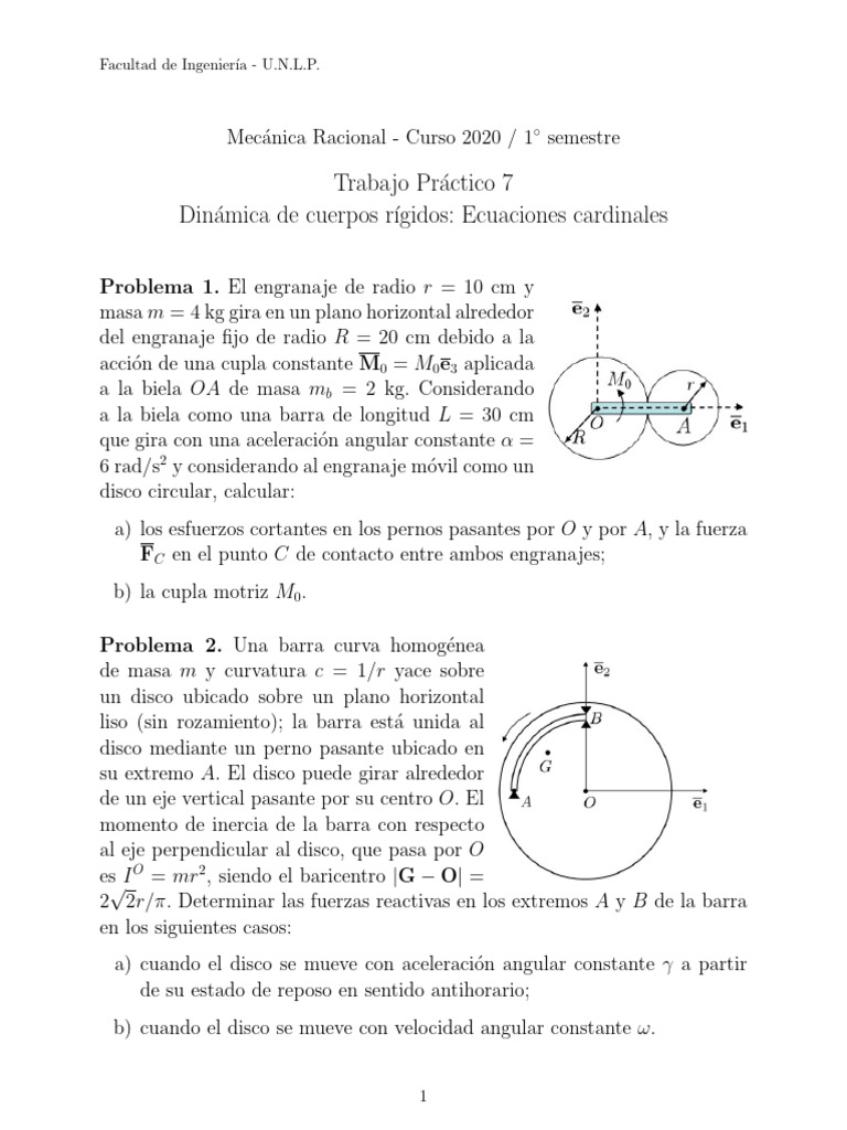 TP7 Din Mica de Cuerpos R Gidos | PDF | Engranaje | Fricción