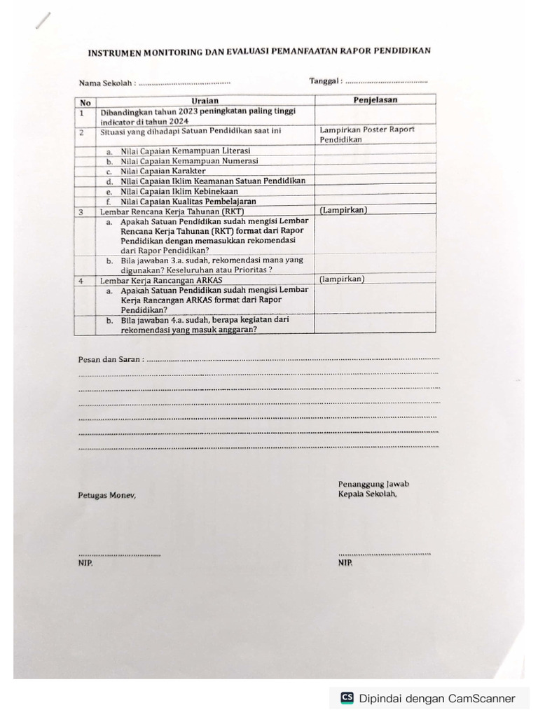 Instrumen Monev Kombel Dan PMM | PDF