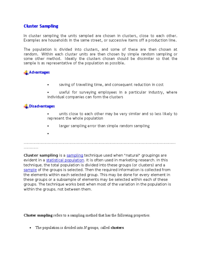 Cluster Sampling | PDF | Sampling (Statistics) | Probability And Statistics
