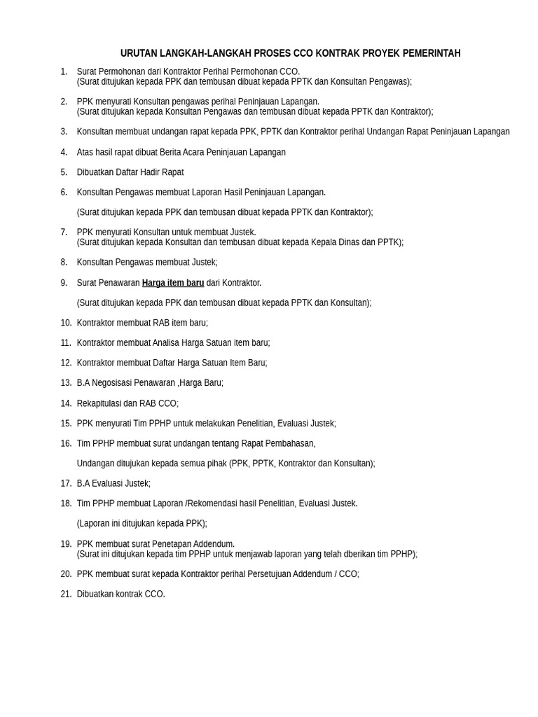 Urutan Langkah Cco | PDF