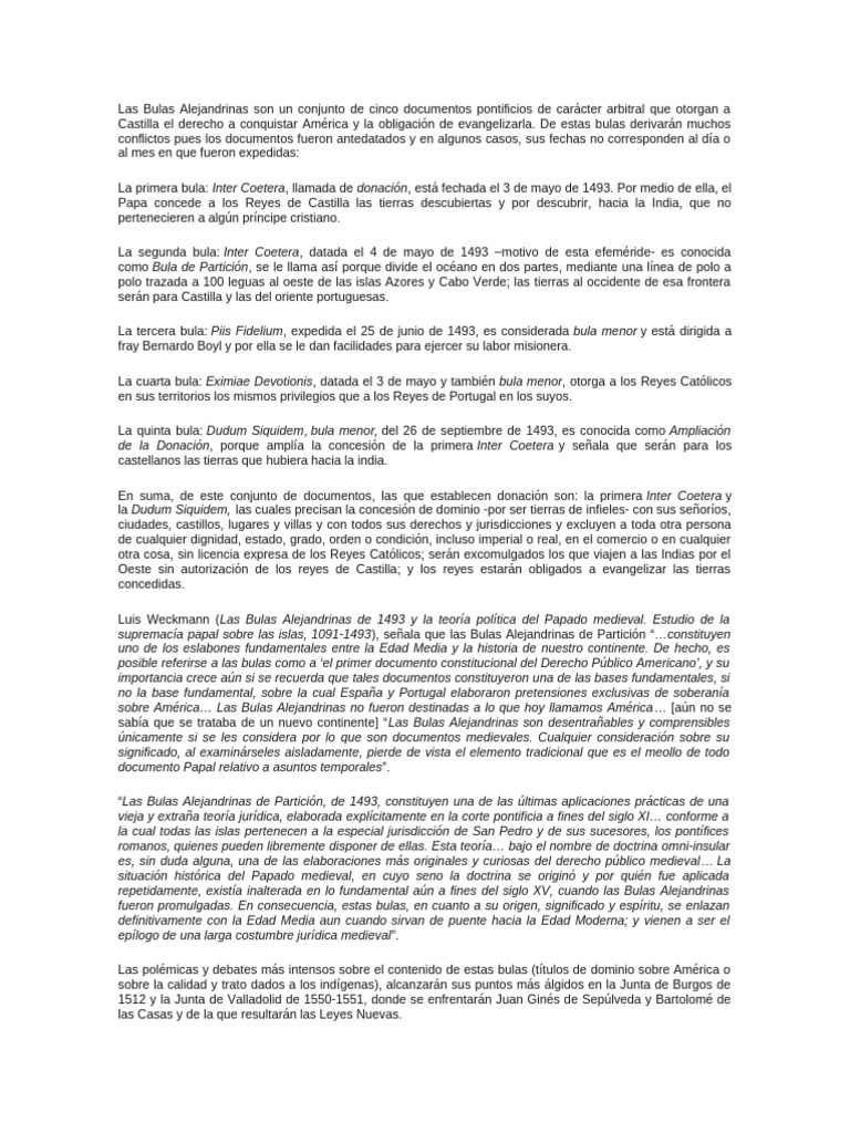 Las Bulas Alejandrinas | PDF | Historia