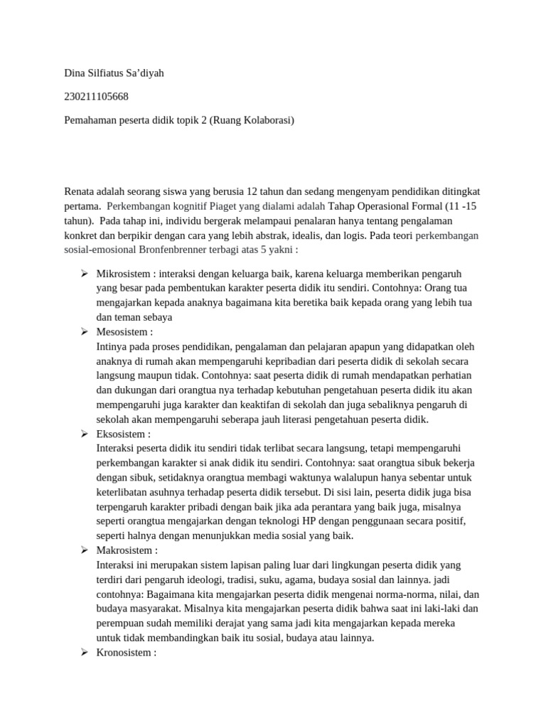 Pemahaman Peserta Didik Topik 2 Ruang Kolaborasi | PDF