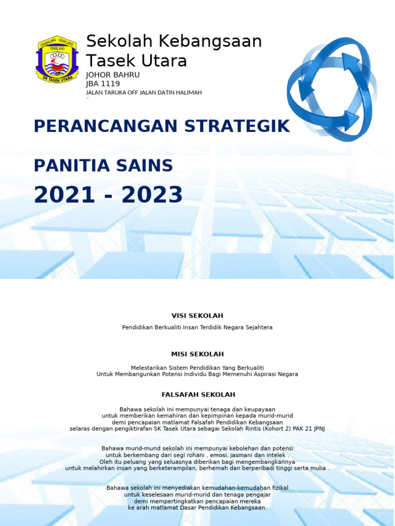 Perancangan Strategik Panitia Sains 2018 | PDF