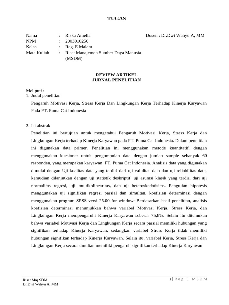 Riska Amelia - 2003010256 - R.MSDM | PDF