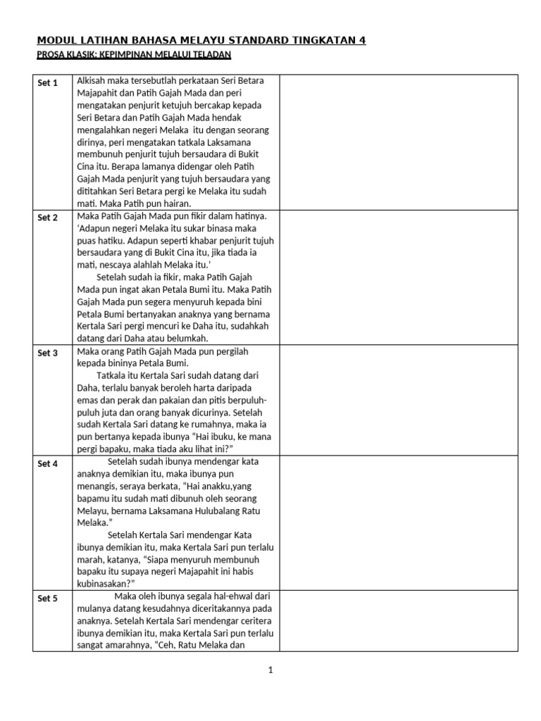 Latihan BM Standard T4 2023 | PDF