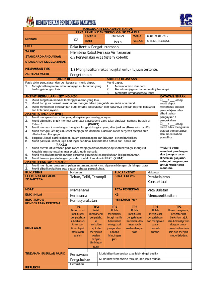 M23 RPH RBT THN 6 2024-2025 by Cikgu Gorgeous | PDF