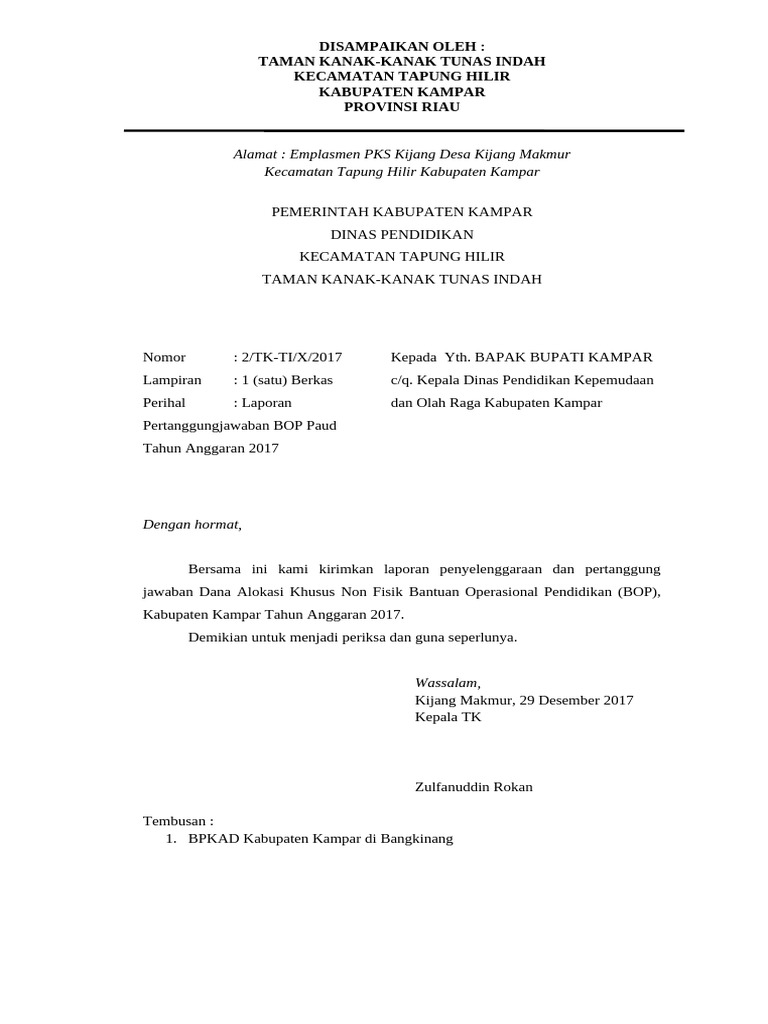 Pendahuluan LPJ BOP PAUD | PDF