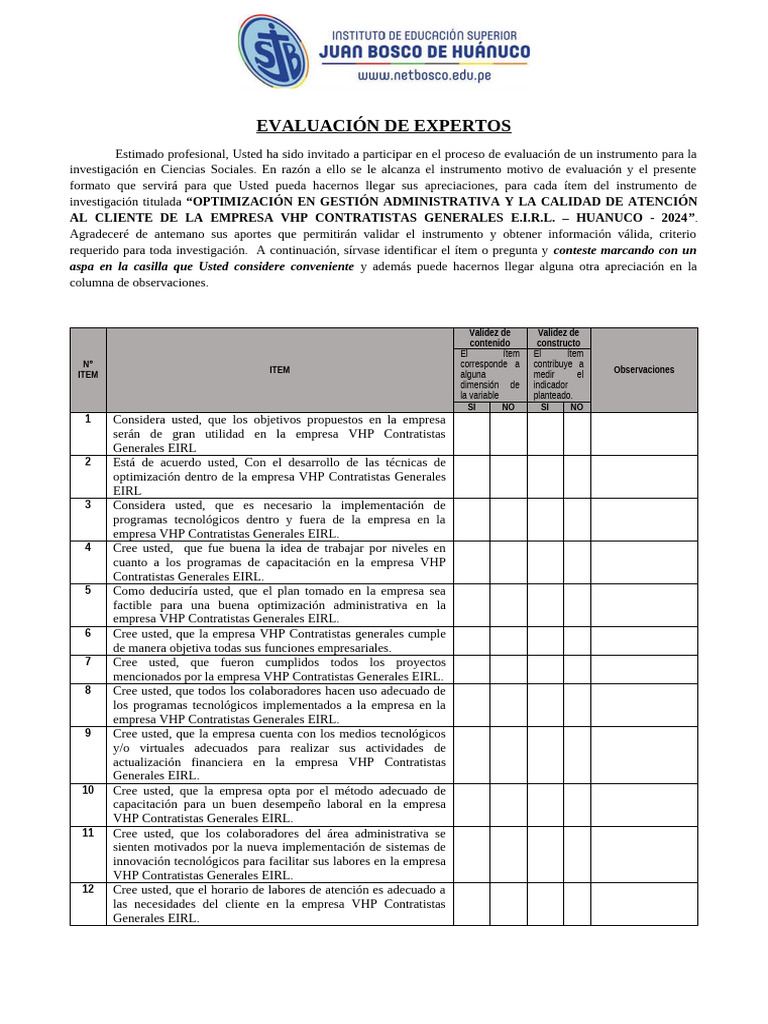 Validación de La Encuesta | PDF | Business | Validez (Estadísticas)