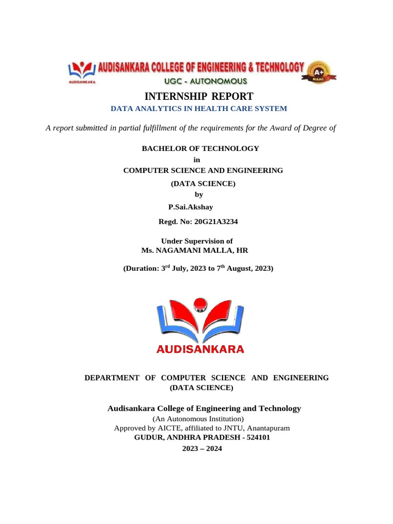 Akshay Final Internship Report | PDF | Data Science | Machine Learning