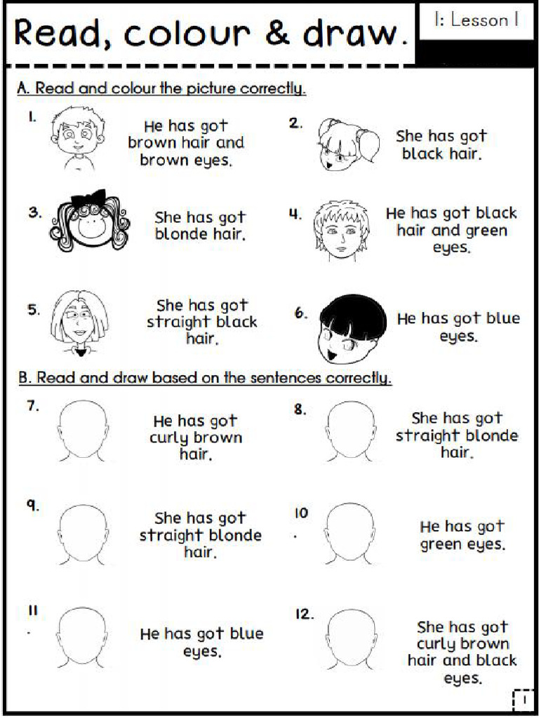 Read, Colour and Draw | PDF