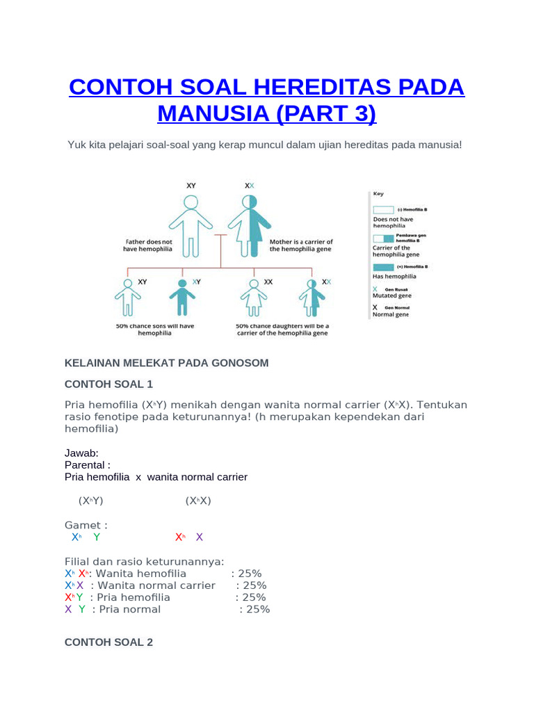 Contoh Soal Hereditas Pada Manusia | PDF