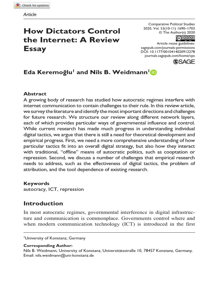 How Dictators Control The Internet | PDF | Computer Network | Internet