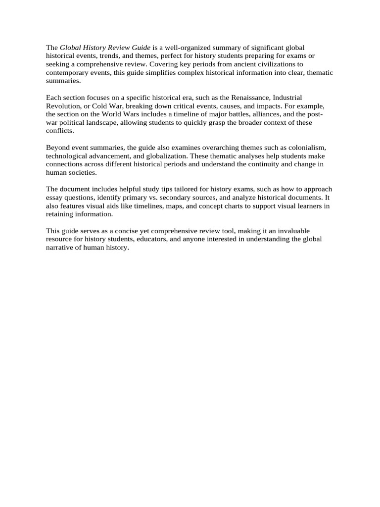 A Global History Review Guide | PDF