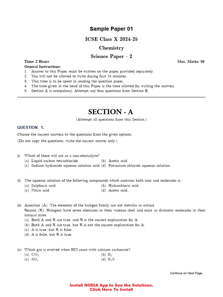 Chemistry QP 2025 (17 QP) | PDF | Ammonia | Acid