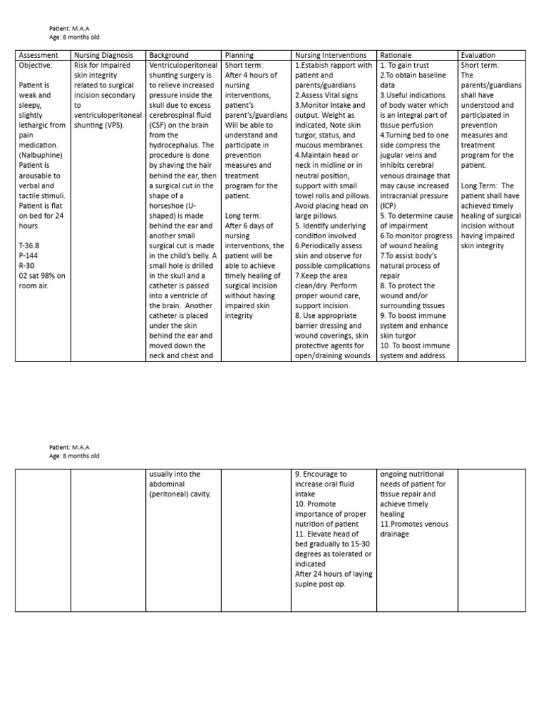 NCP 2 Impaired Skin Integrity 1 | PDF | Cerebrospinal Fluid | Clinical Medicine