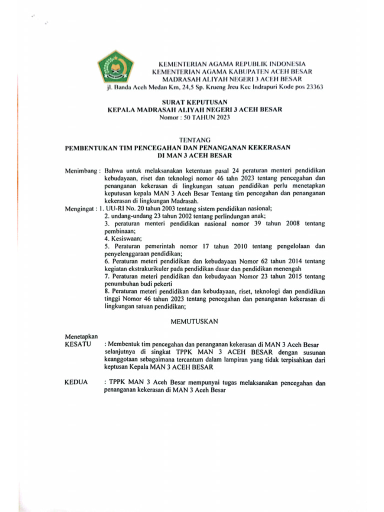 SK TPPK, Sop TPPK, Poster Sosialisasi Anti Bully | PDF