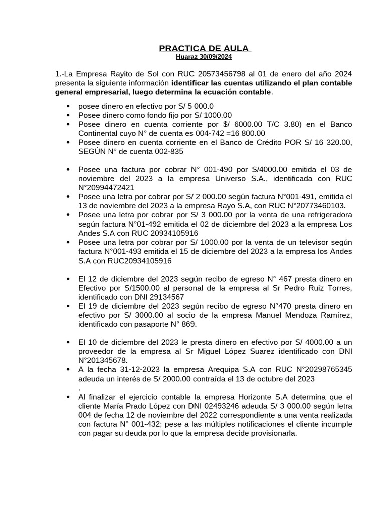 Casos Practicos de Pcga | PDF | Depreciación | Compartir (Finanzas)