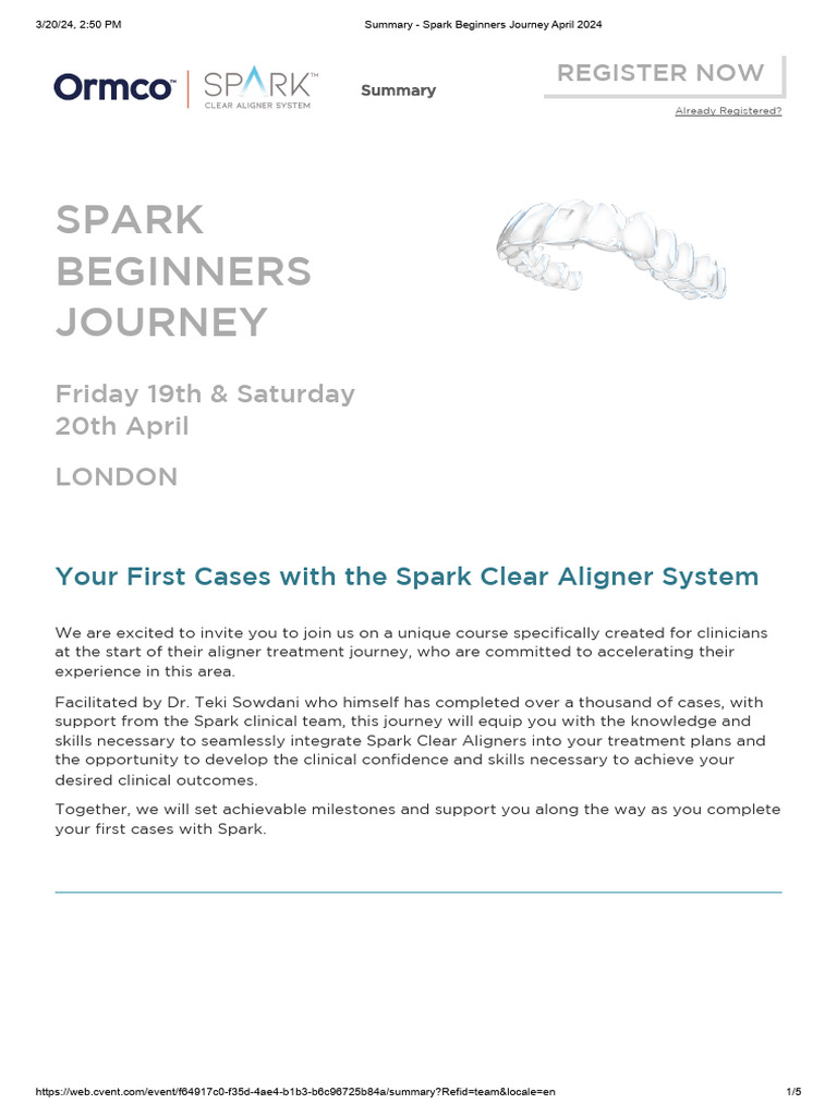 Spark Aligner Course London April 2024 | PDF | Dental Degree | Dentistry