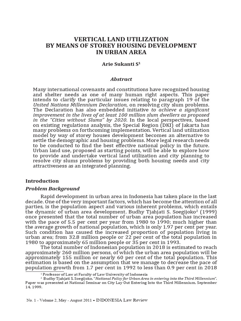 Vertical Land Utilization by Means of Storey Housi | PDF | Slum