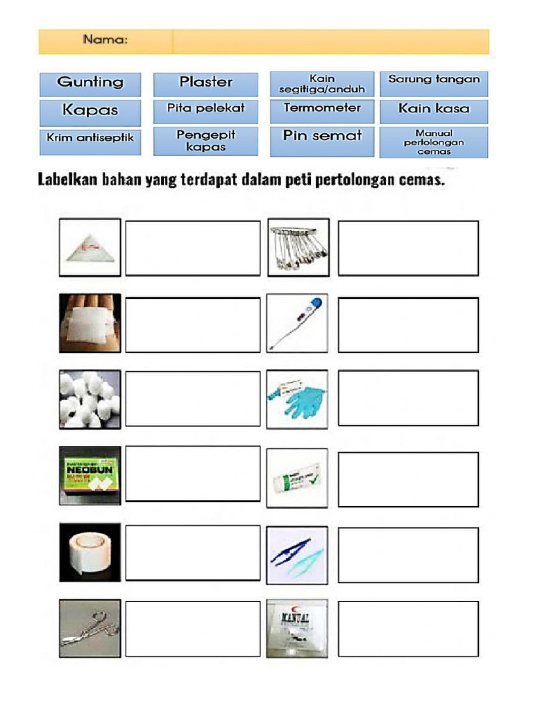 Latihan Alat Peti Pertolongan Cemas | PDF