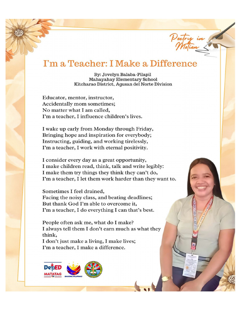 I'm A Teacher: I Make A Difference | PDF