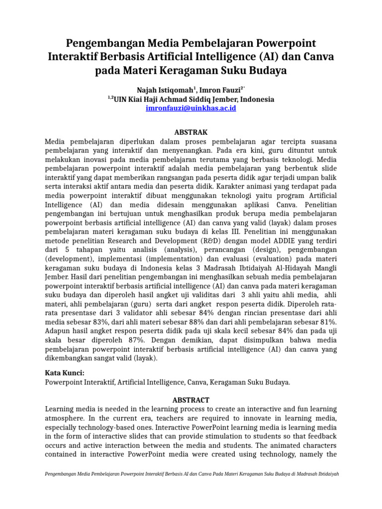 Jurnal Pengembangan Media PPT Interaktif Berbasis Ai Dan Canva Ok | PDF