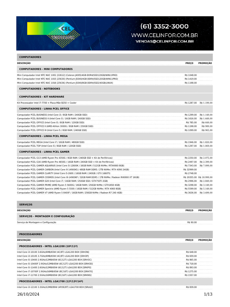 Tabela | PDF | Solid State Drive | Computer Data Storage