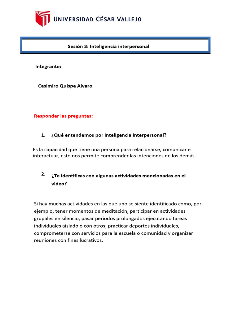 Mejora tu Inteligencia Interpersonal | PDF | Crecimiento personal y ...