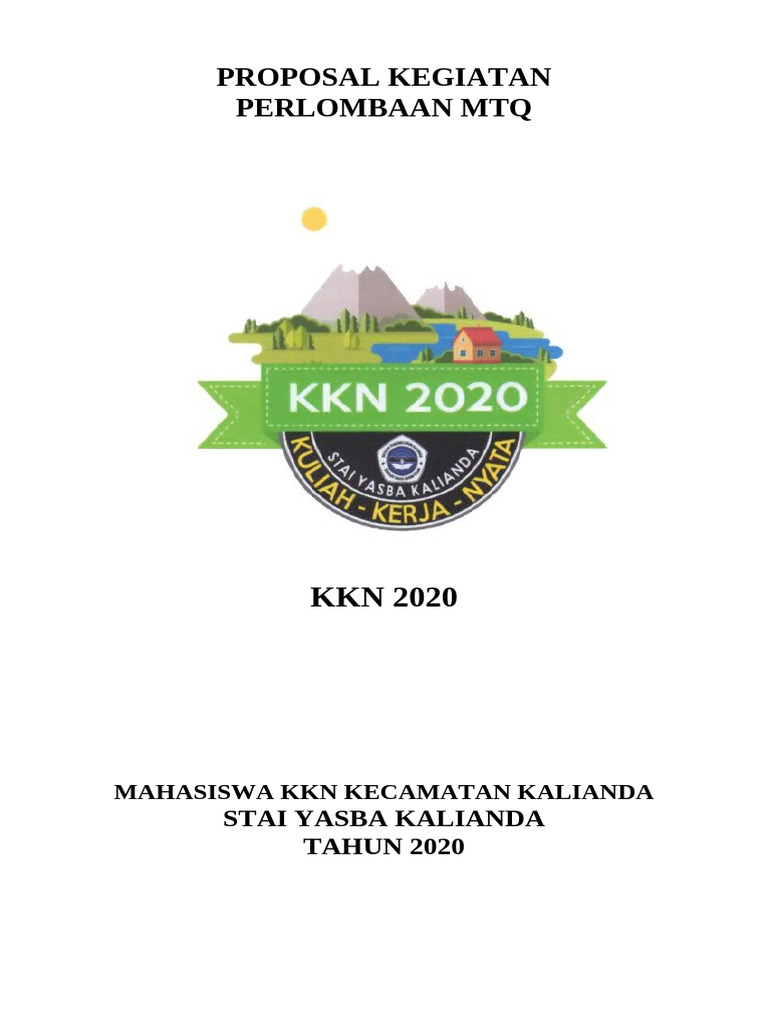 Proposal Kegiatan Lomba MTQ Stai Yasba Kalianda | PDF | Karier ...