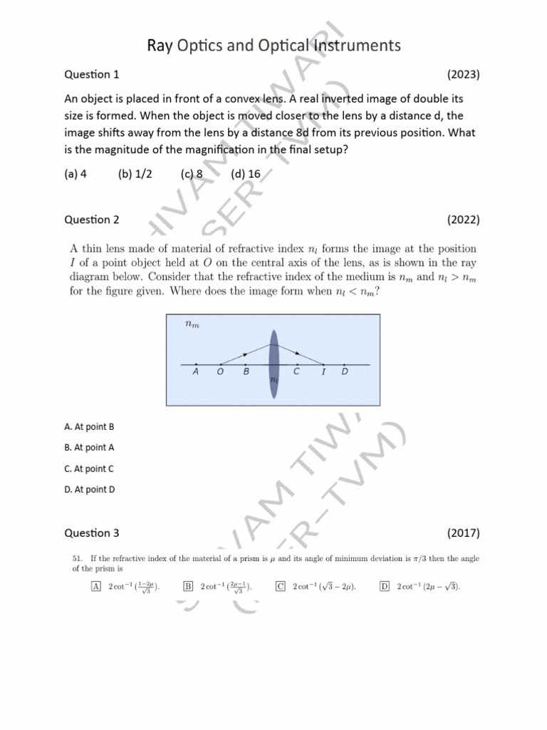 Ray Optics and Optical Instruments | PDF