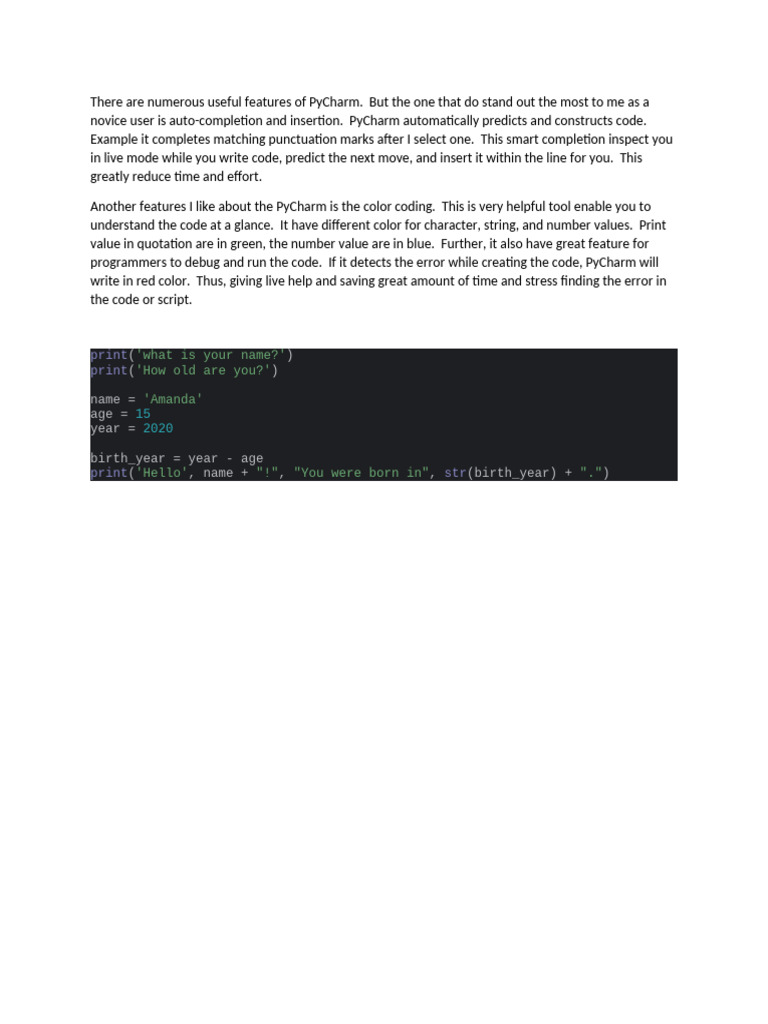 PyCharm Intro Activity | PDF