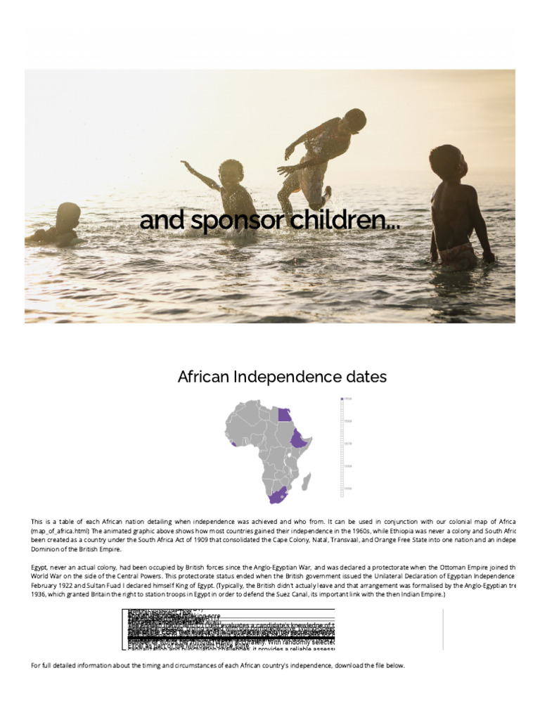 African Independence Dates List of African Countries by Ndependence ...