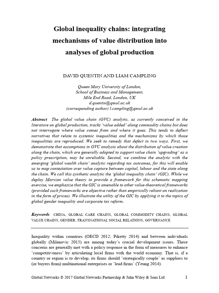 Global Inequality Chains Analysis | PDF | Value (Economics) | Taxes