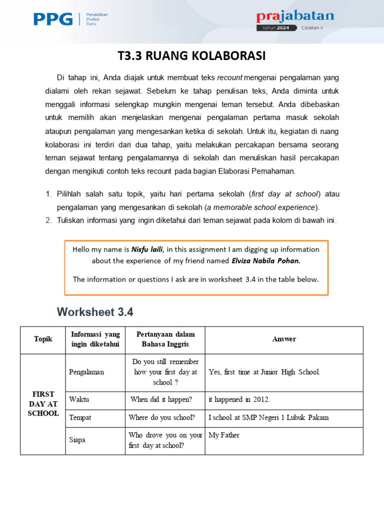 T3.3 Ruang Kolborasi - Nisfu Laili | PDF | Behavioural Sciences | Cognition