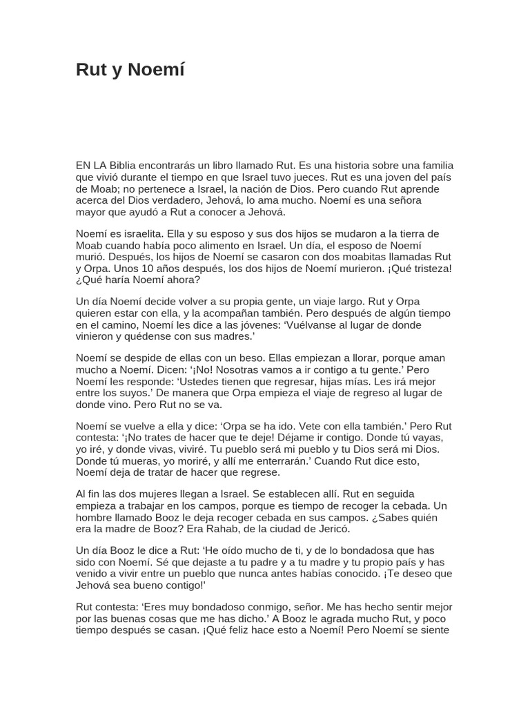 RUT Y NOEMI | PDF | Rut (figura bíblica) | Noemí (figura bíblica)