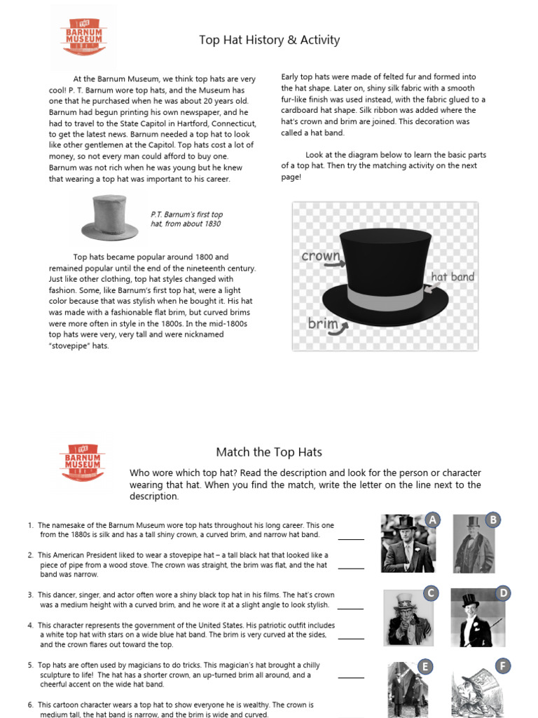 Top-Hat-History-and-Kids-Activity-1 | PDF | Hat | Human Appearance