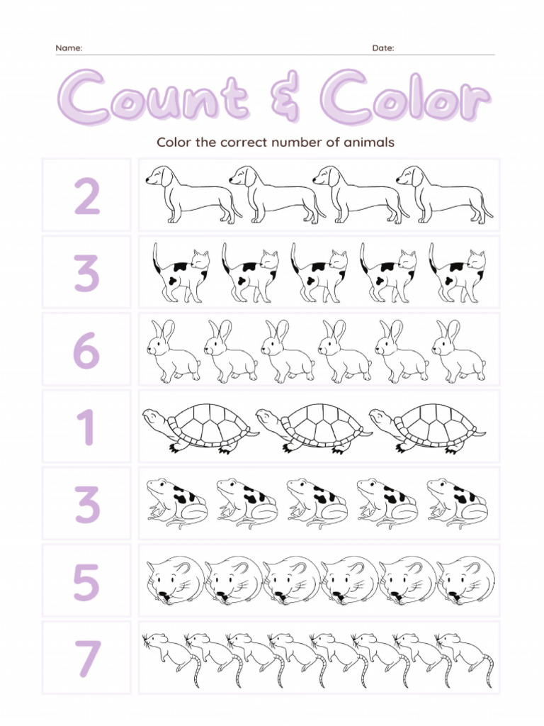 Count and Color Activity | PDF
