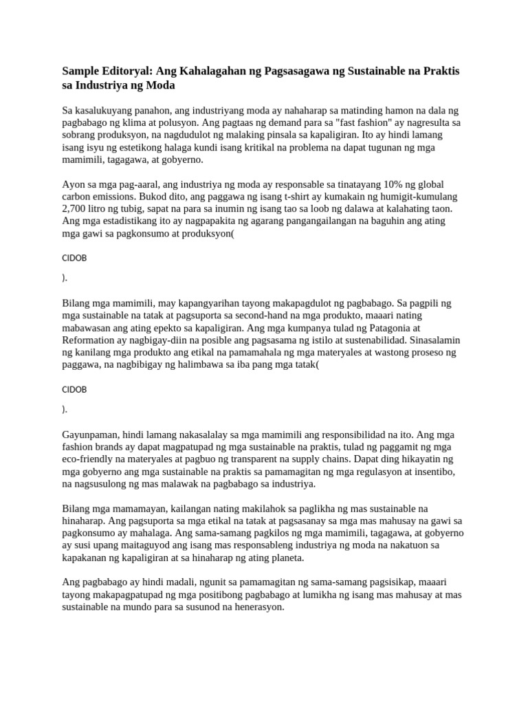 Editoryal Sample 2 | PDF