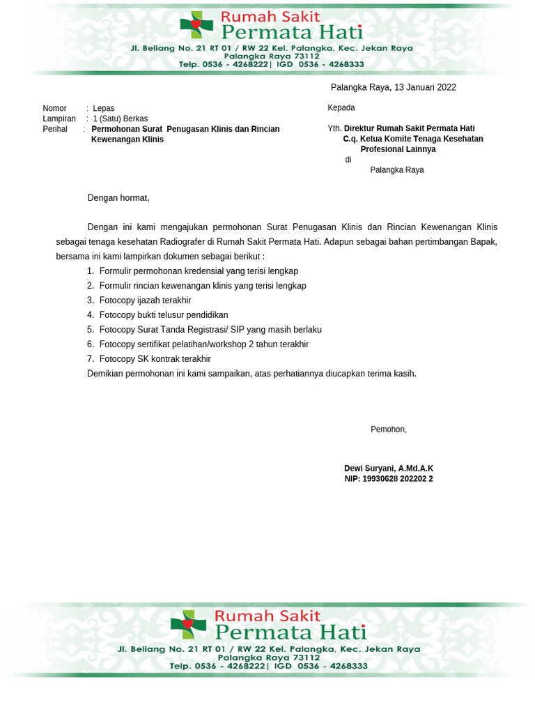 Form Kredensial RSPH-Dewi Suryani | PDF