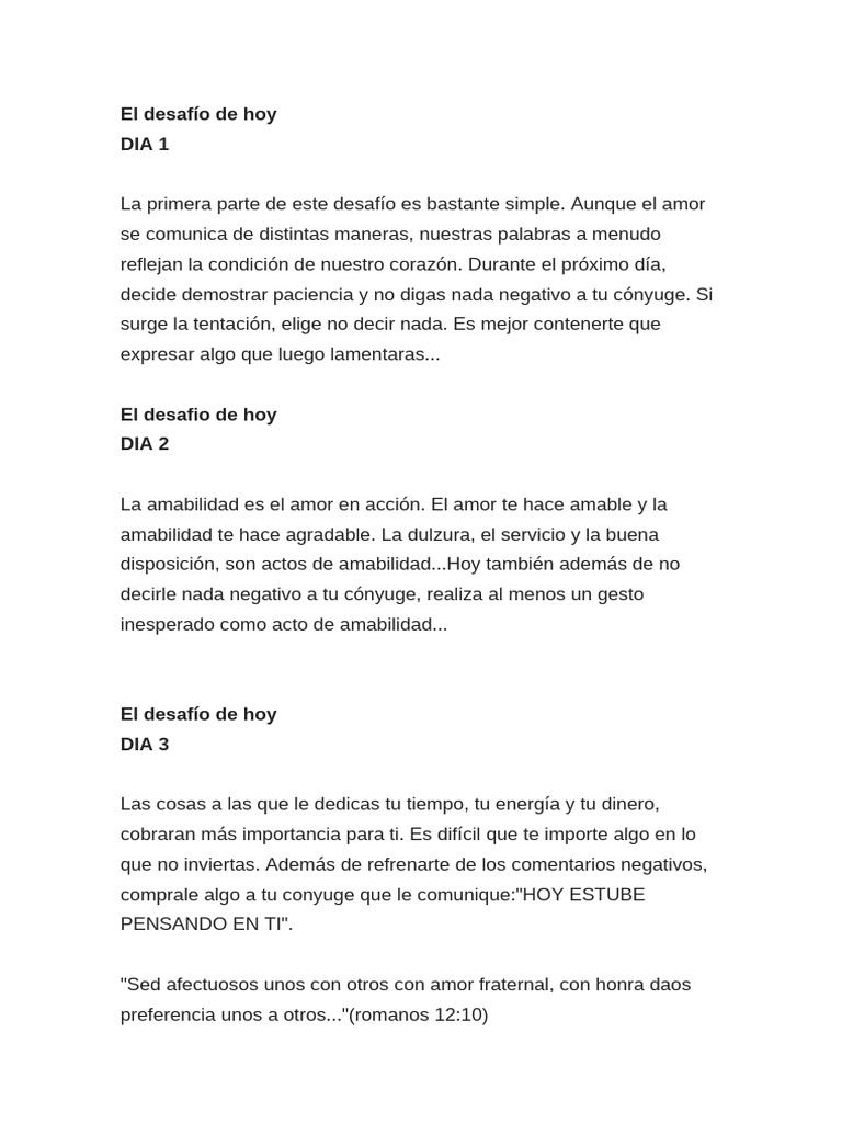 Desafío del Amor: 40 Días de Crecimiento | PDF | Amor | Oración