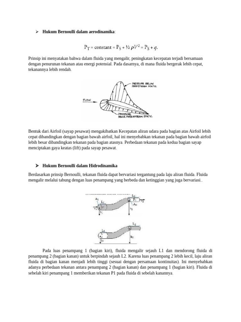 Hukum Bernoulli Dalam Aerodinamika-1 | PDF