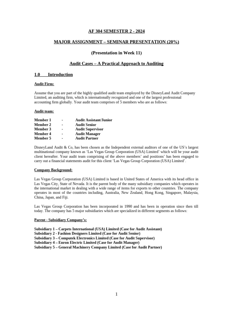 Audit Presentation for Las Vegas Group | PDF | Income Statement ...