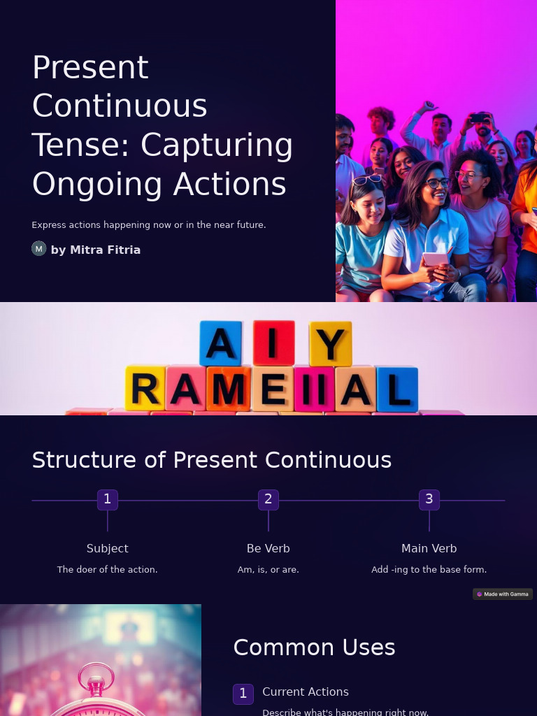 Present Continuous Tense Explained | PDF