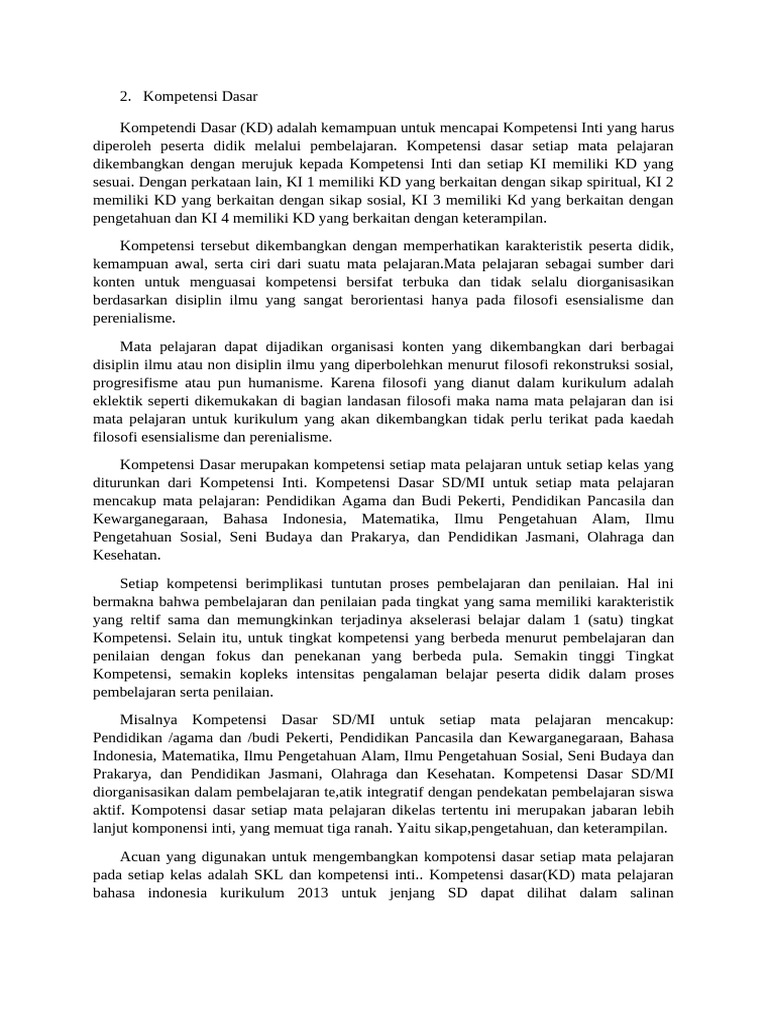 Kompetensi Dasar Mapel IPS | PDF