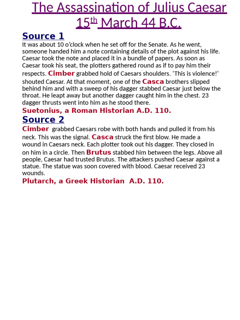 Caesar's Death | PDF