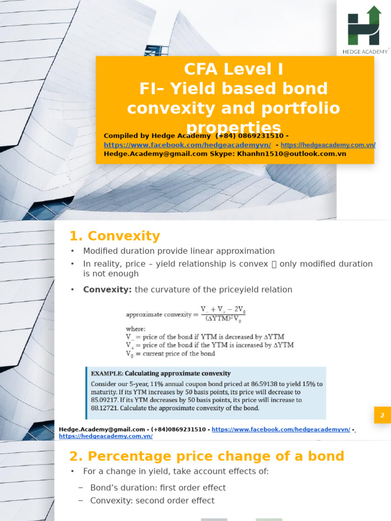 Reading 60 -Yield-based bond convexity and portfolio properties | PDF | Bond Duration | Private ...