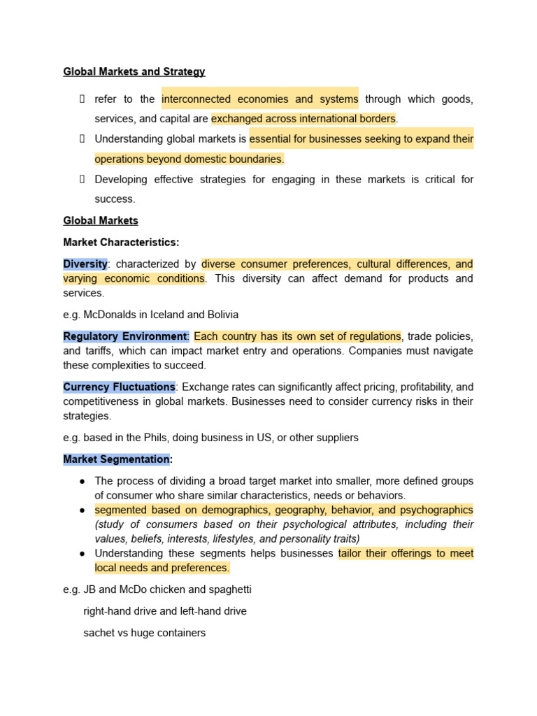 Global Market Strategies for Business Expansion | PDF | Market ...
