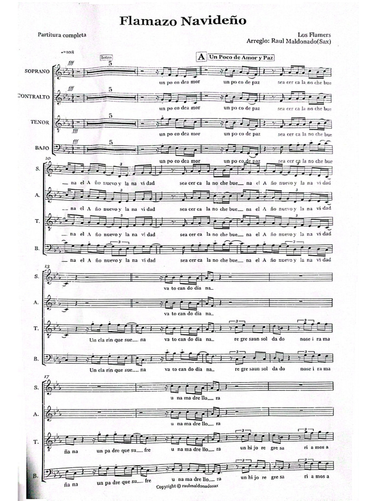 Flamazo Navideño Partitura Completa | PDF