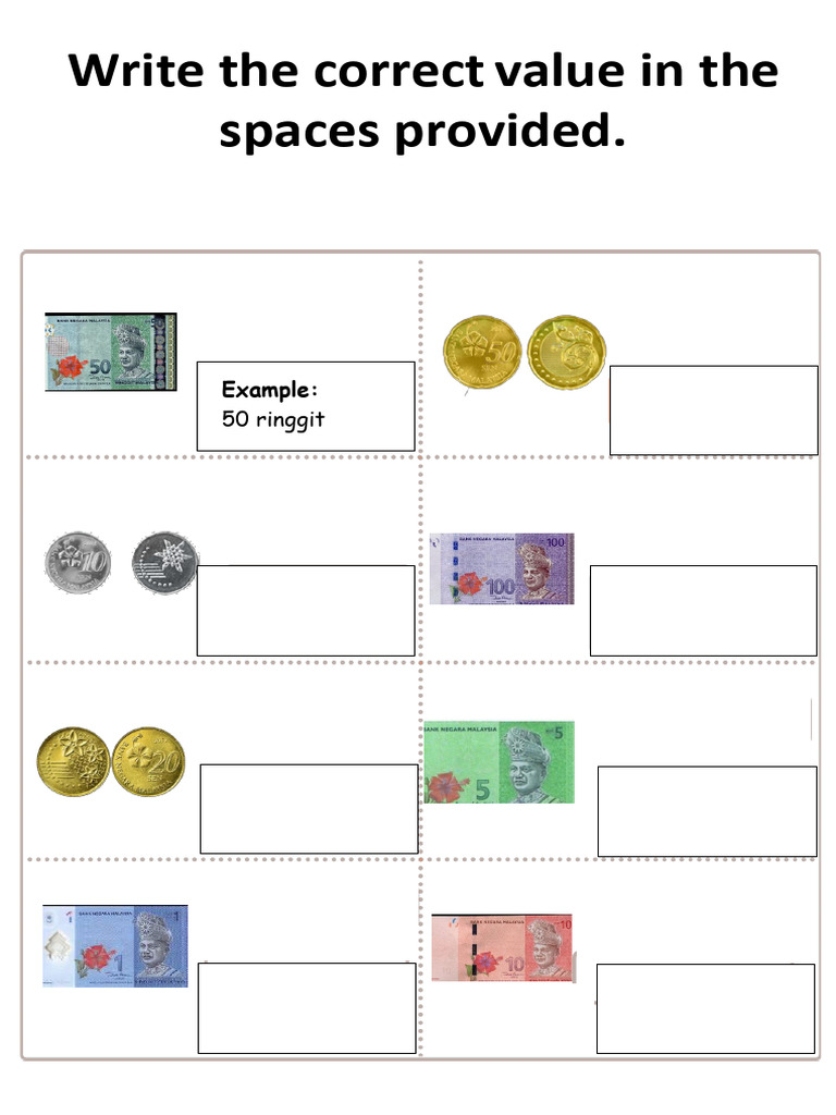 English Year 1 - Money (Exercises) | PDF