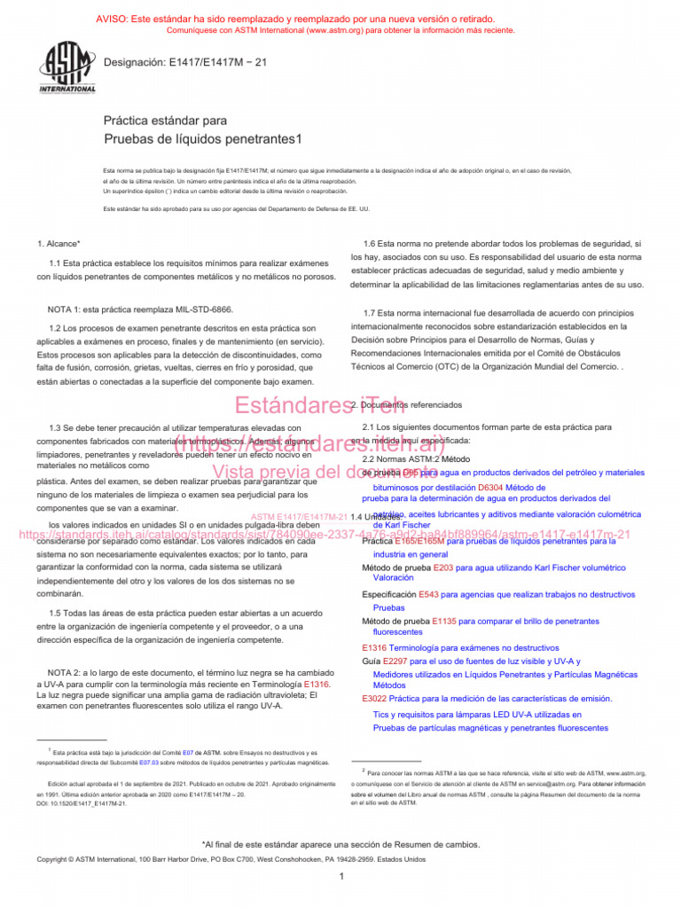 Astm E1417 E1417m 21 | PDF | Agua | Abrasivo